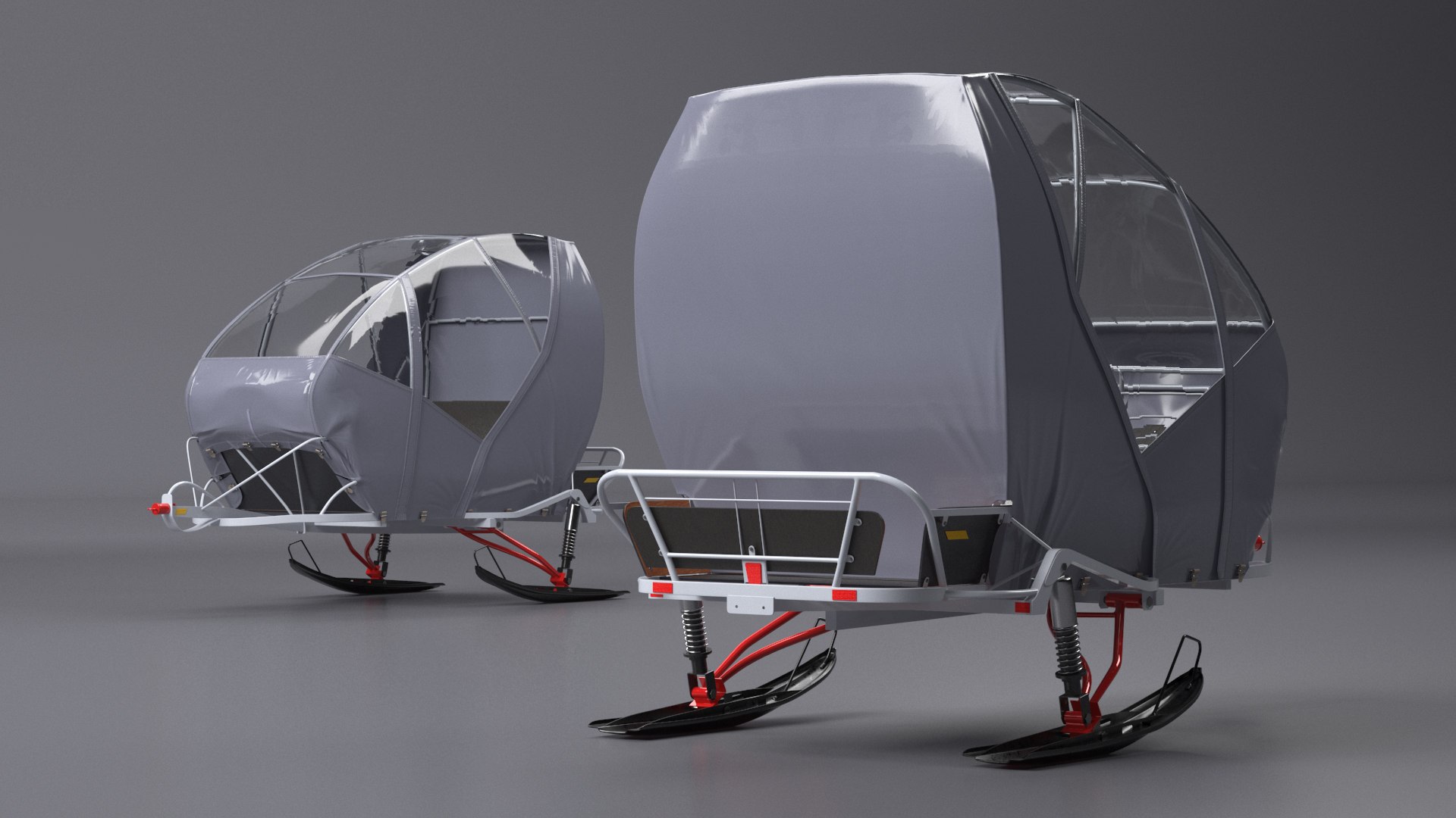 Snowmobile Sleigh 3D Model - TurboSquid 2271659