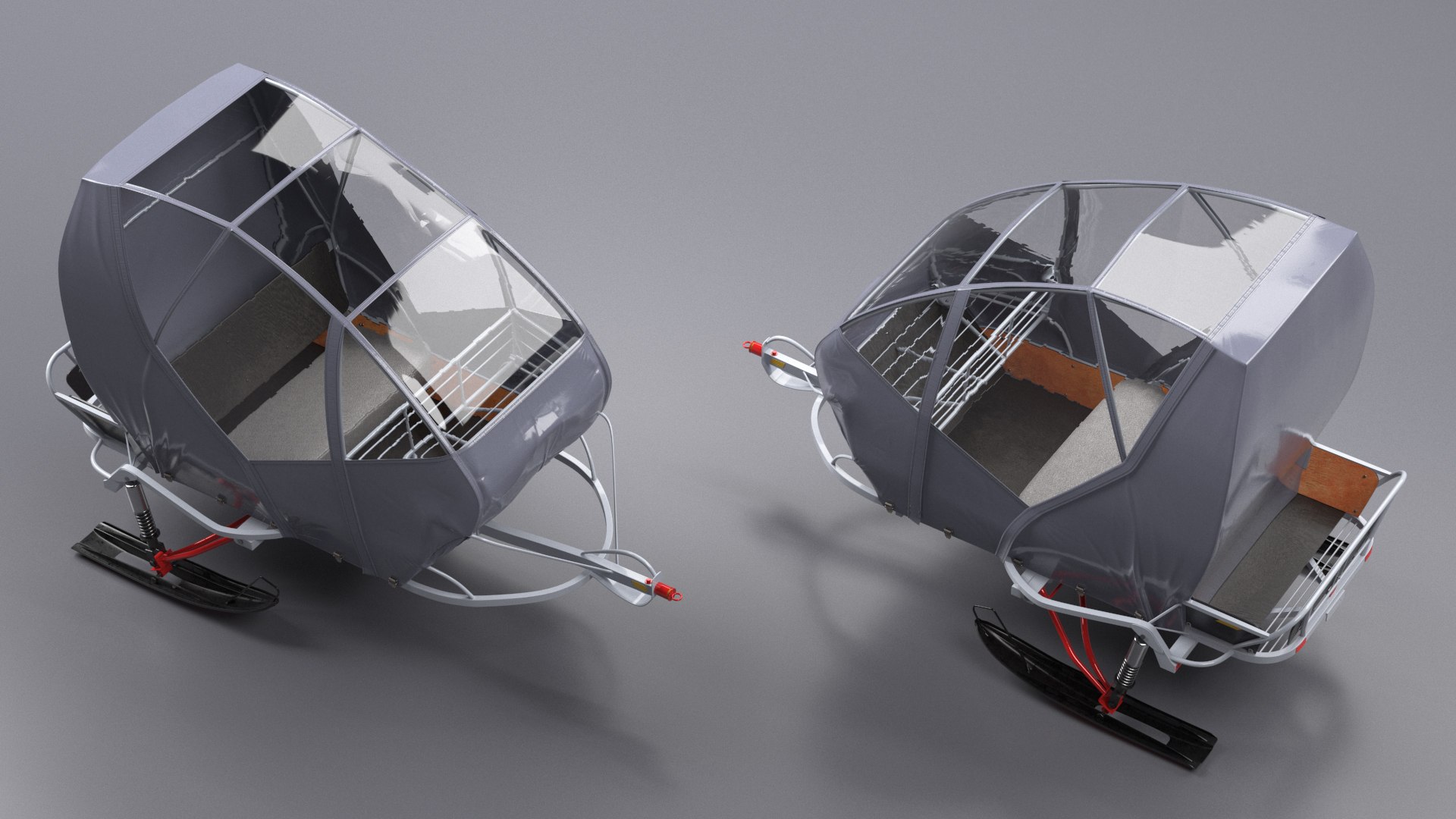 Snowmobile Sleigh 3D Model - TurboSquid 2271659