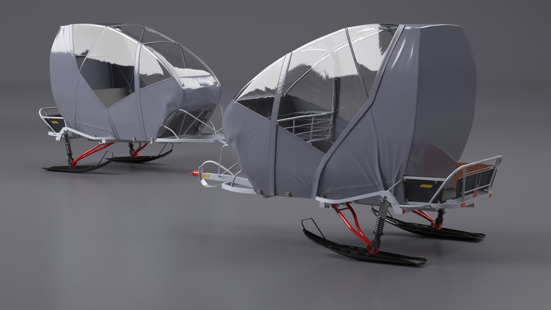 Snowmobile Sleigh 3D Model - TurboSquid 2271659