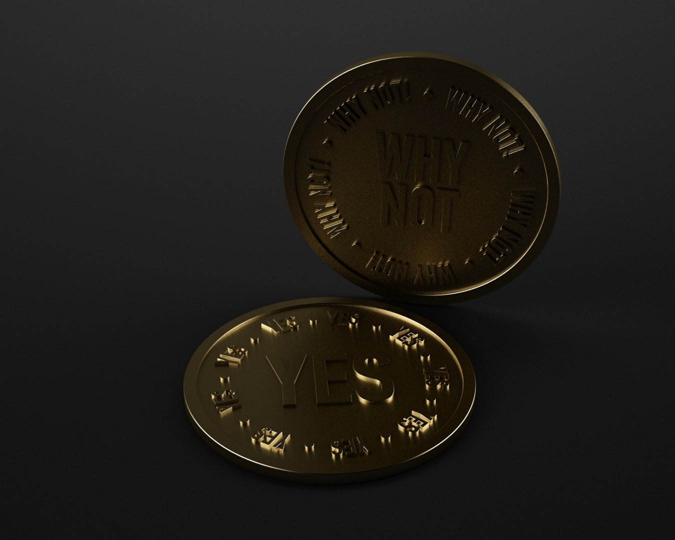 3d gold silver coin