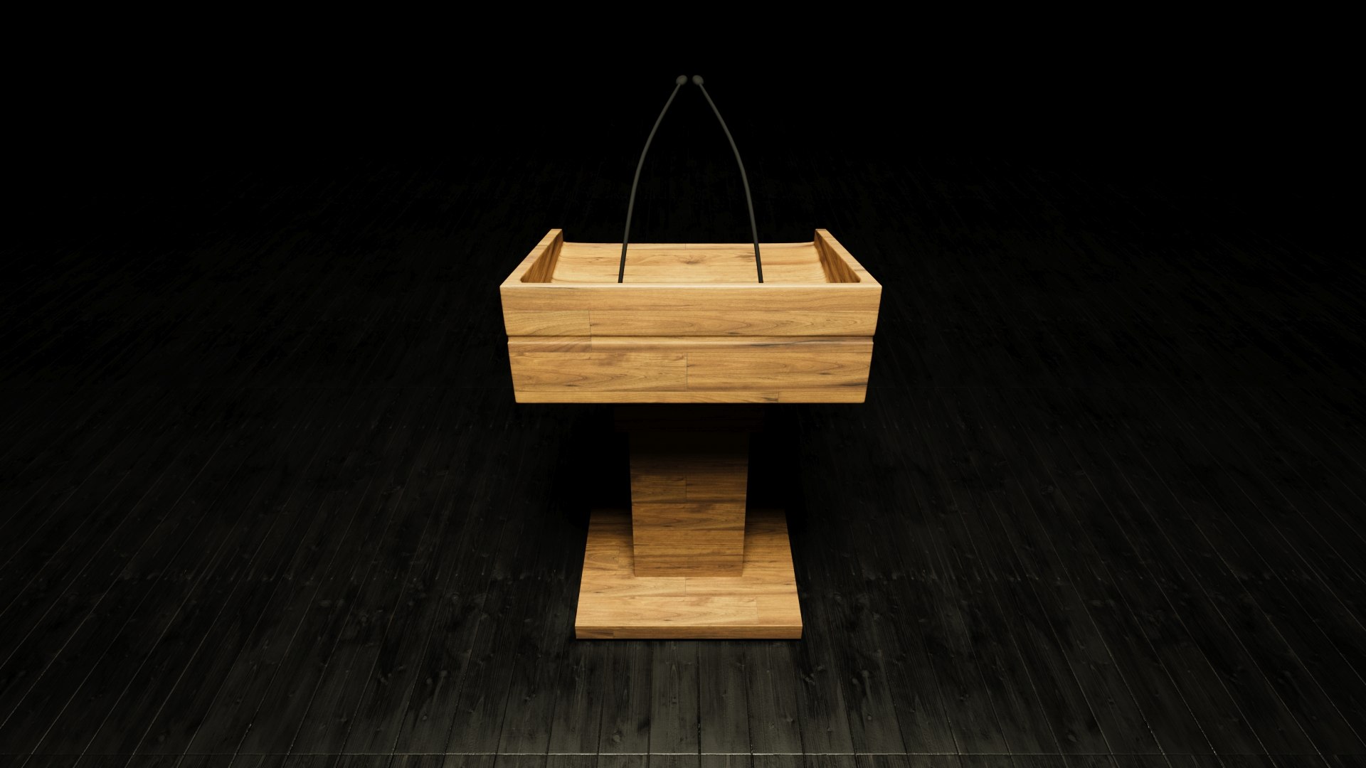 3D Low Poly Wood Lectern And Prompter - TurboSquid 2027706