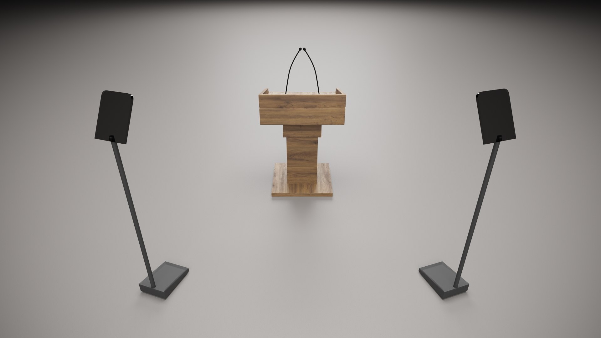 3D Low Poly Wood Lectern and Prompter - TurboSquid 2027706