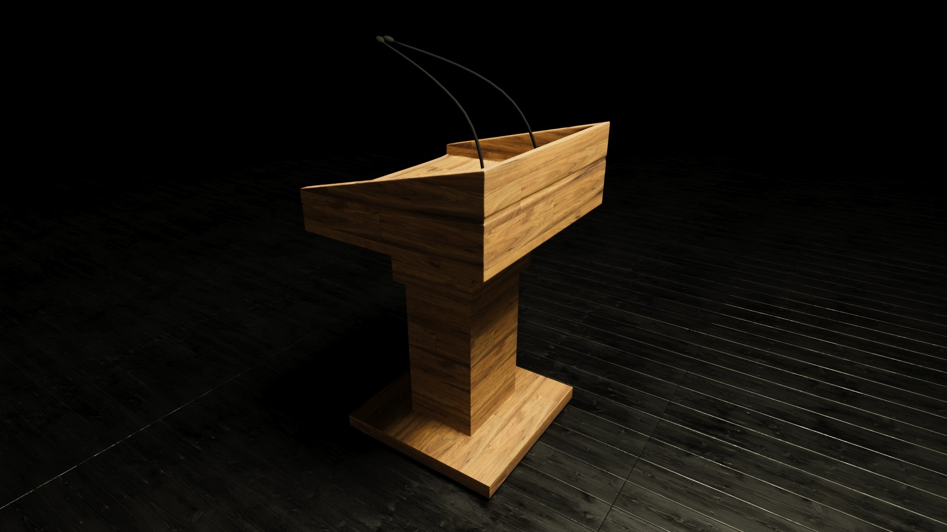 3D Low Poly Wood Lectern And Prompter - TurboSquid 2027706