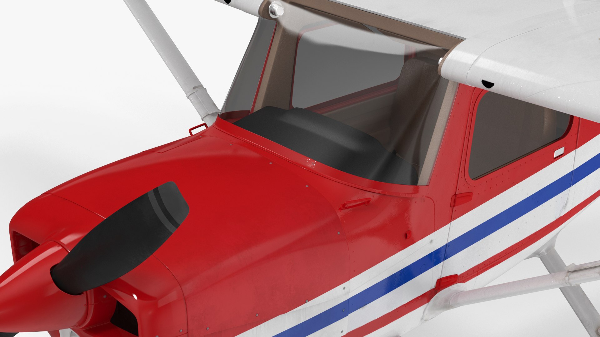 Light Utility Aircraft Cessna 150 Rigged For Cinema 4D Model ...
