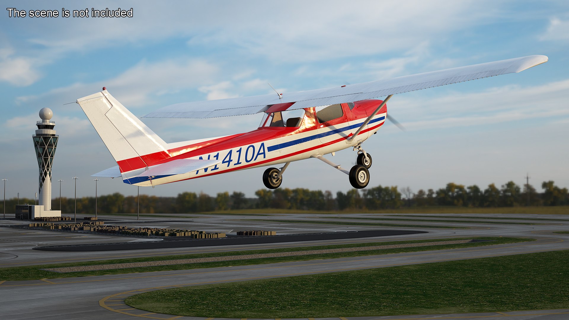 Light Utility Aircraft Cessna 150 Rigged For Cinema 4D Model ...
