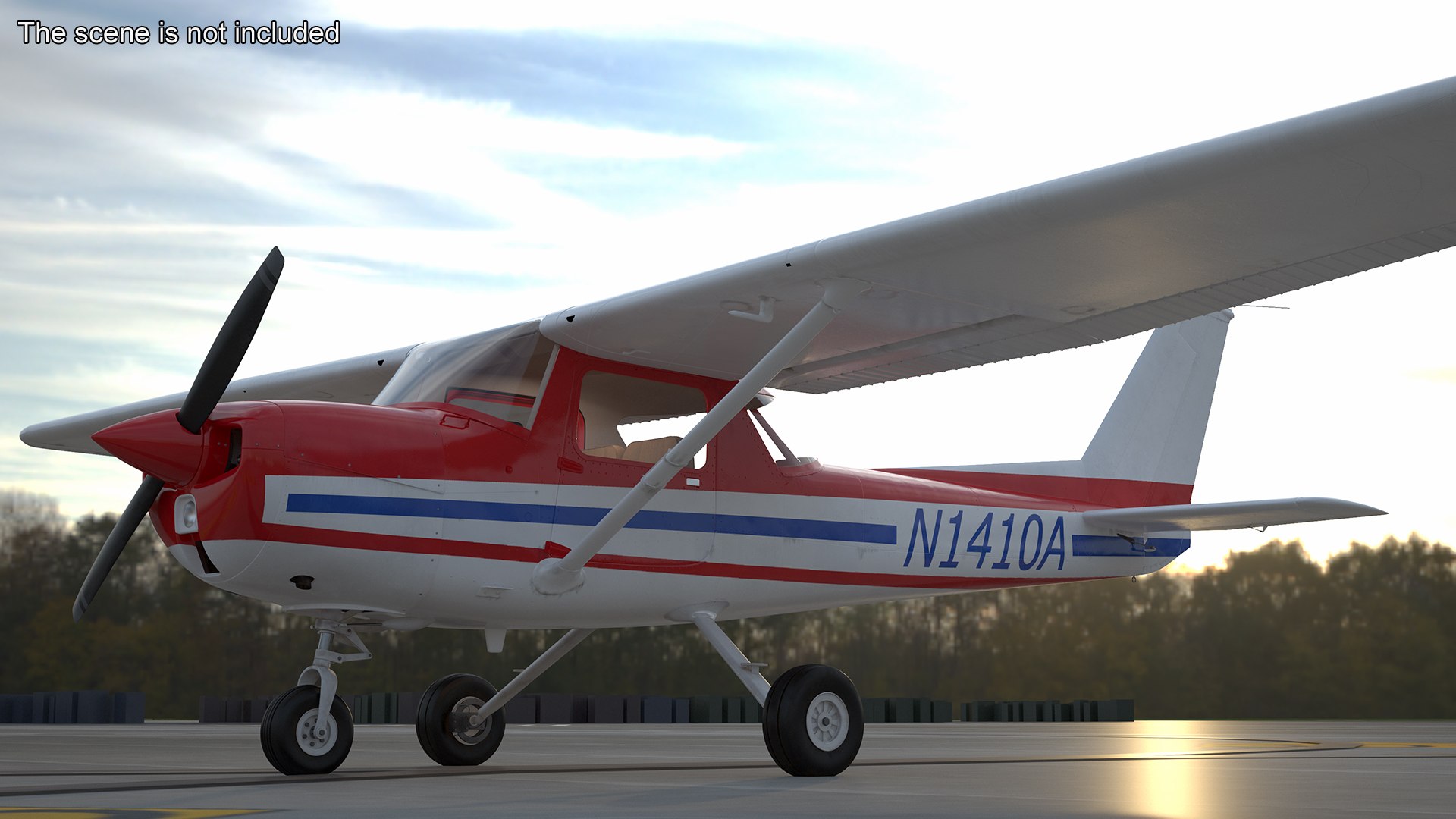 Light Utility Aircraft Cessna 150 Rigged For Cinema 4D Model ...