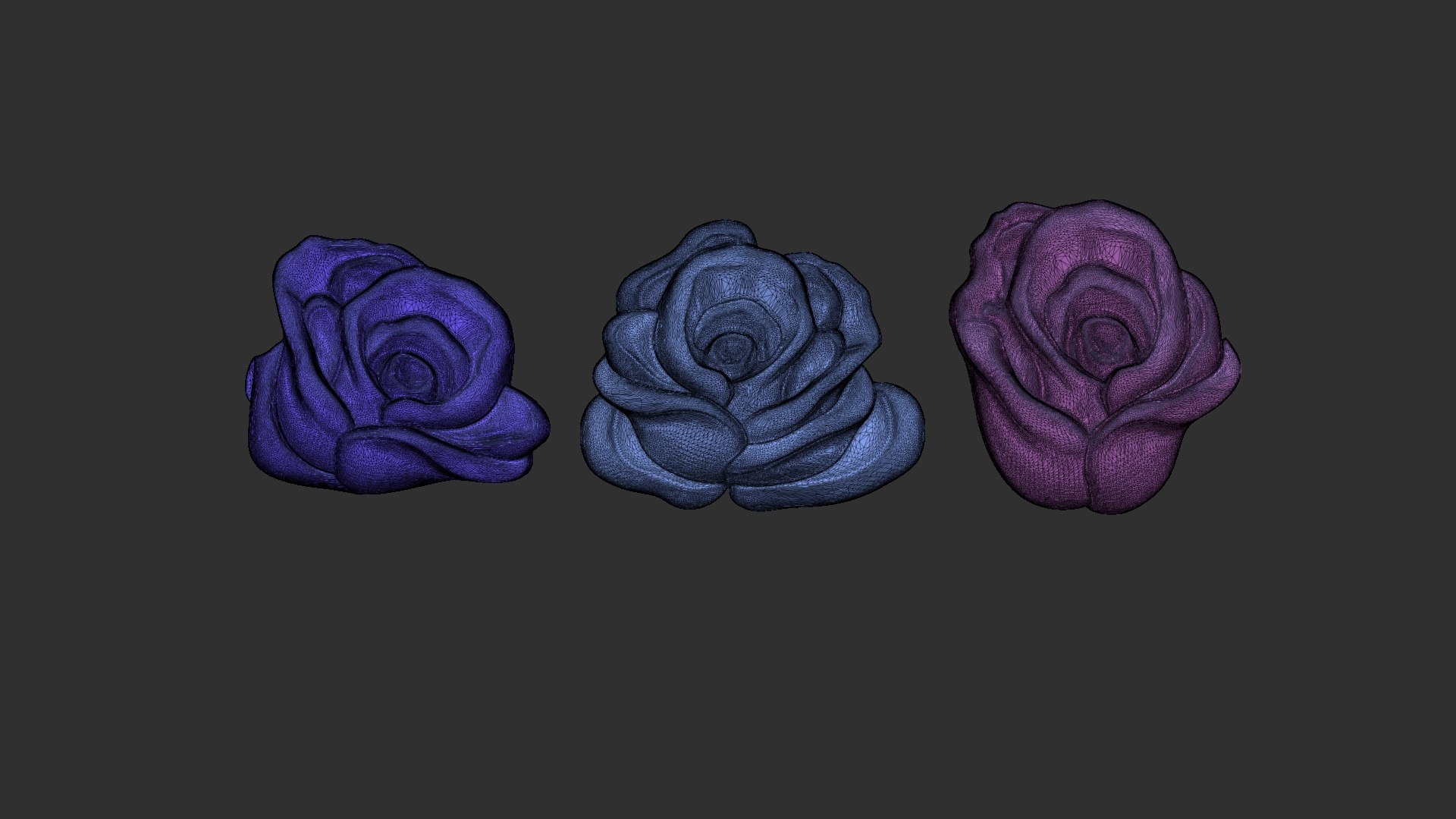 3D Roses Flower Bas Relief Model - TurboSquid 2367273