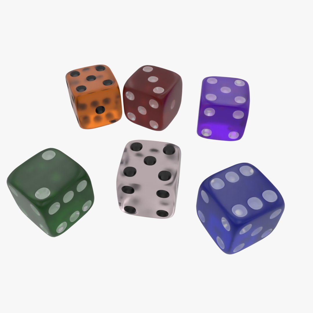 3D glass colored transparent dices model - TurboSquid 1495285