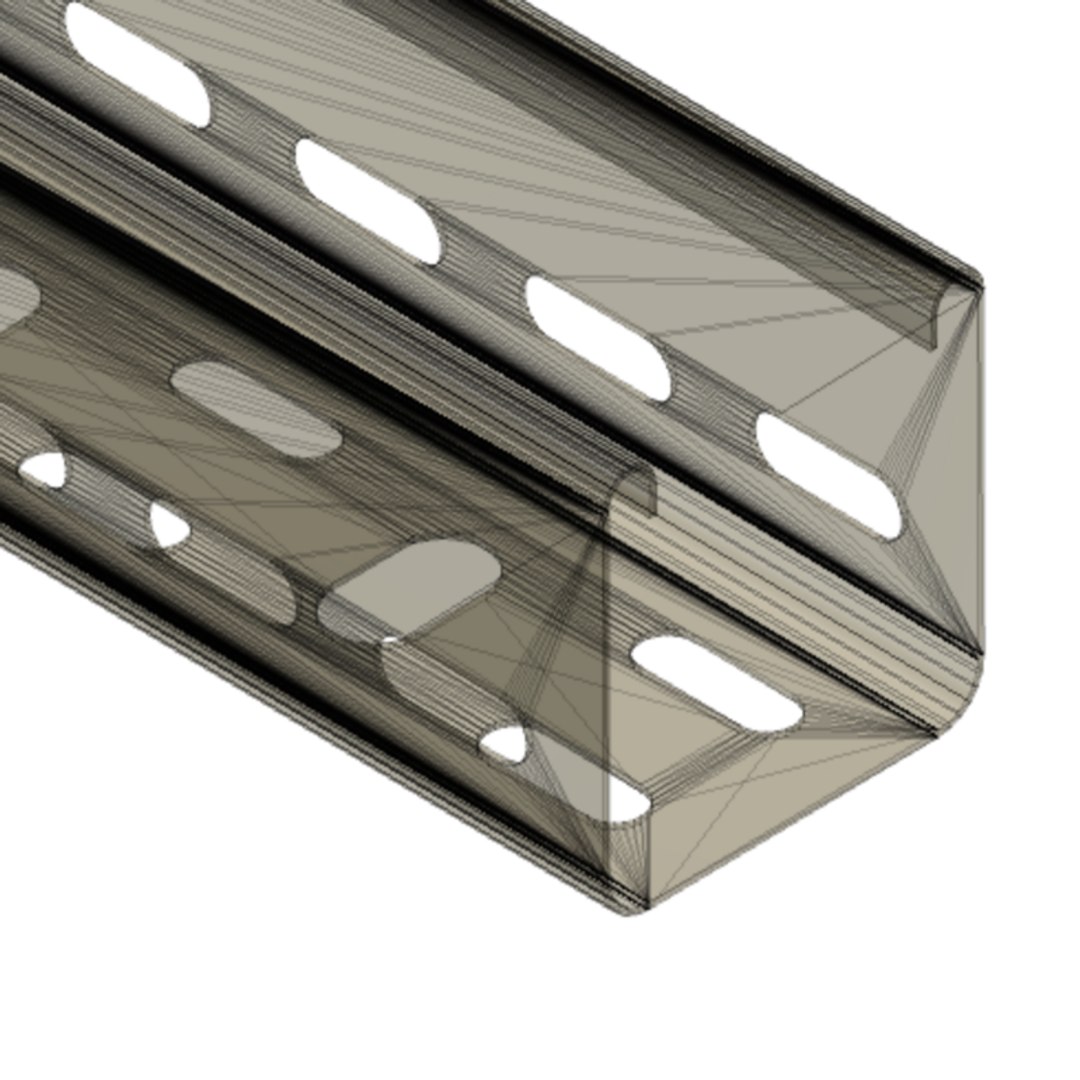 3D Cable Tray 50mm X 3000mm Model - TurboSquid 2019237