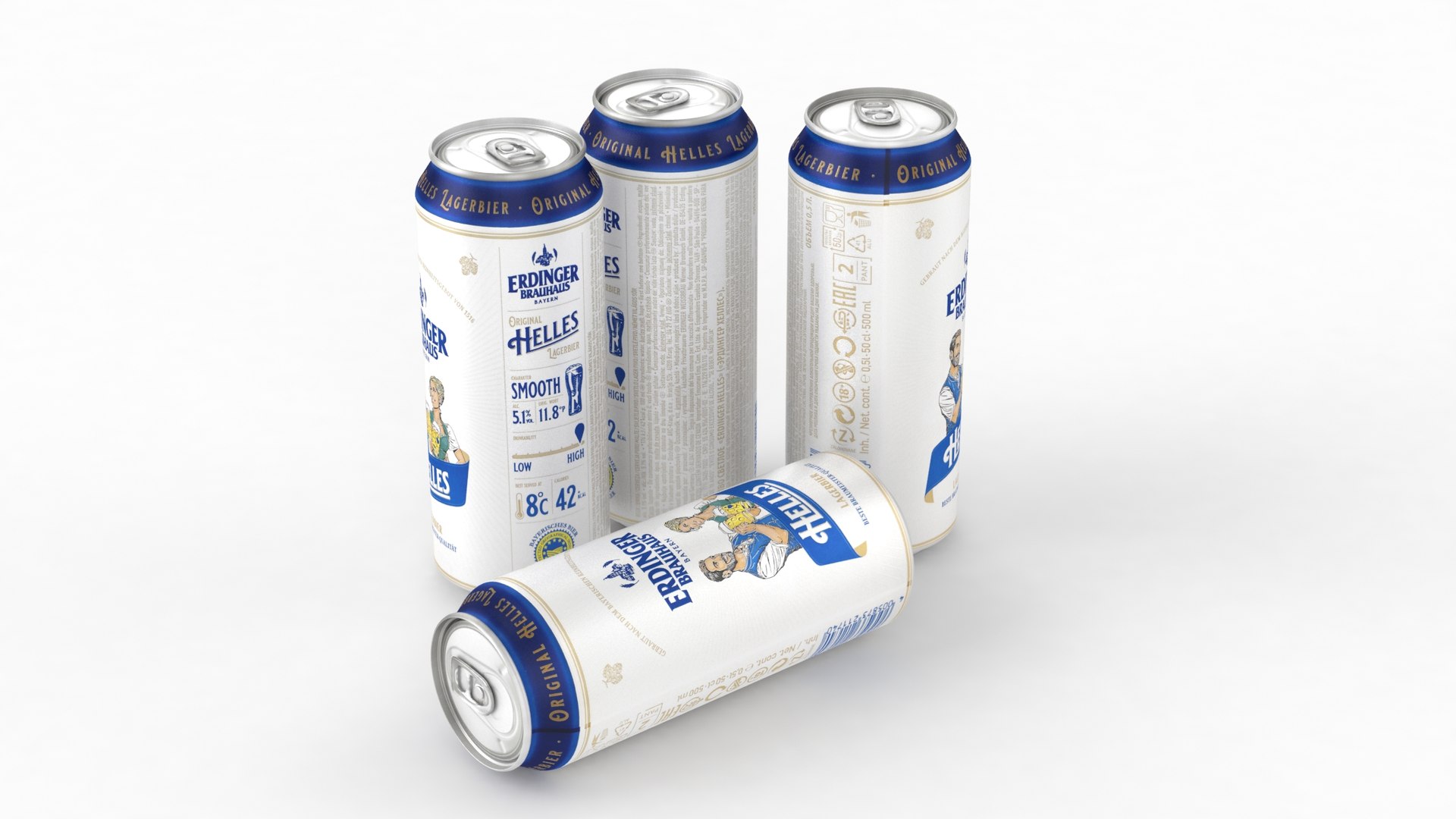 Beer Can Erdinger Helles 500ml 2024 3D Model - TurboSquid 2276162