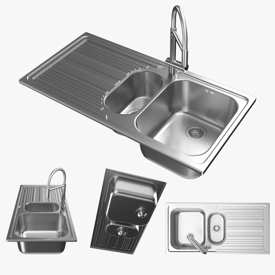 Sink Franke Logic Line With Tap Franke Active Semi-Pro 3D - TurboSquid ...