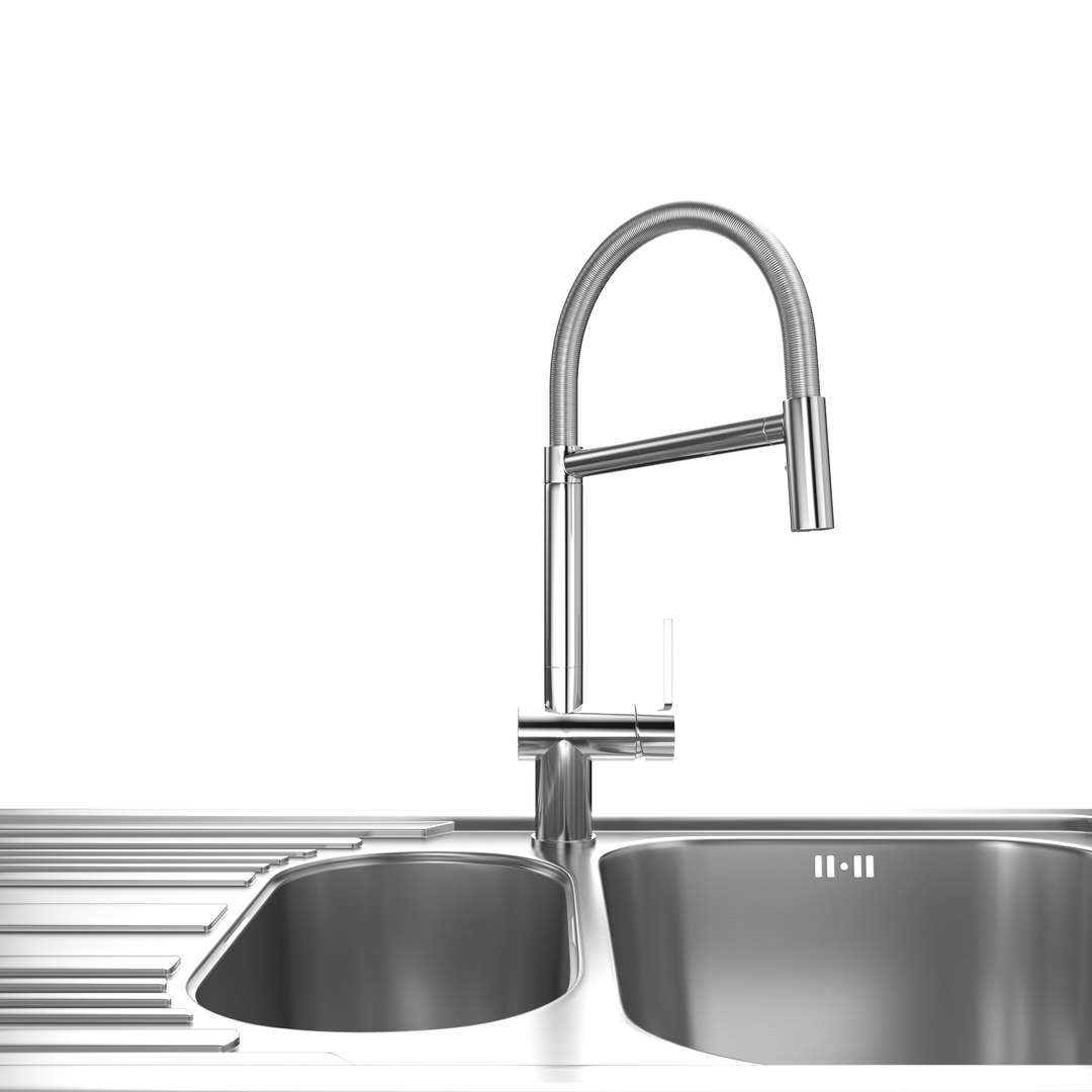 Sink Franke Logic Line With Tap Franke Active Semi-Pro 3D - TurboSquid ...