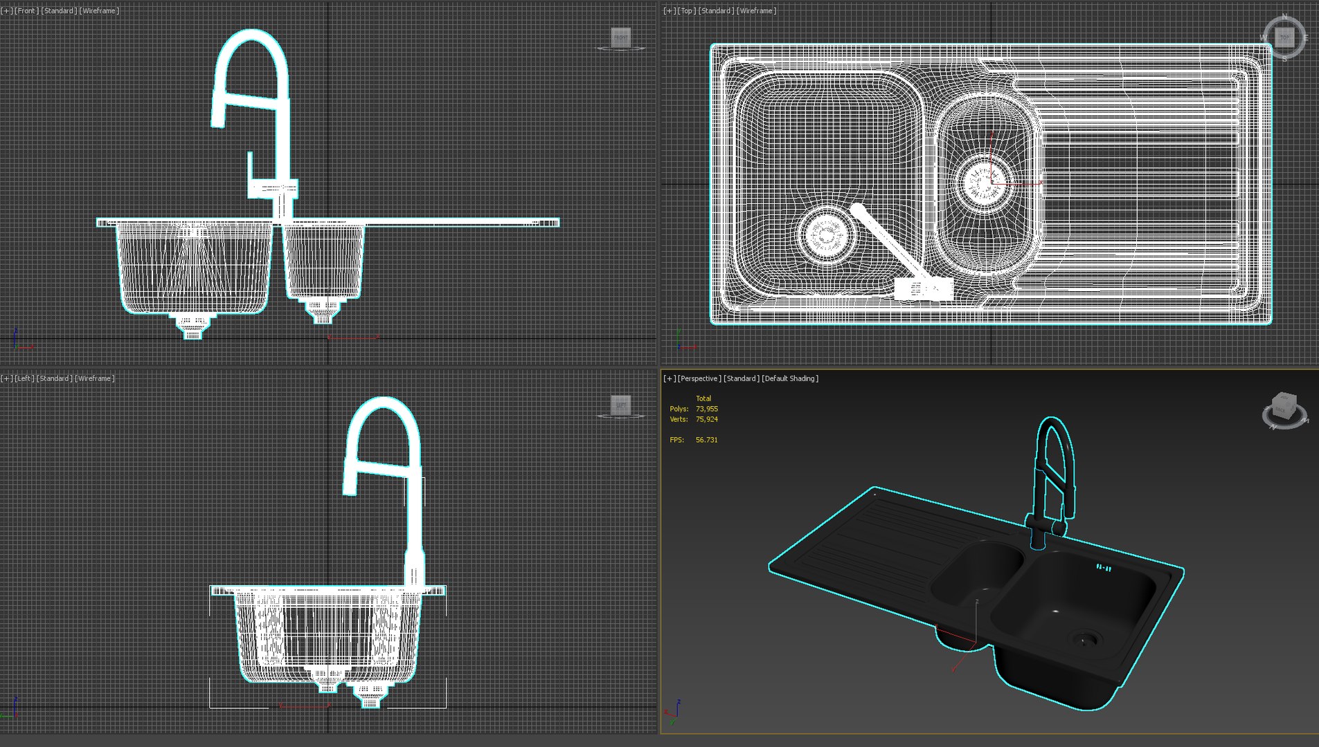 Sink Franke Logic Line With Tap Franke Active Semi-Pro 3D - TurboSquid ...