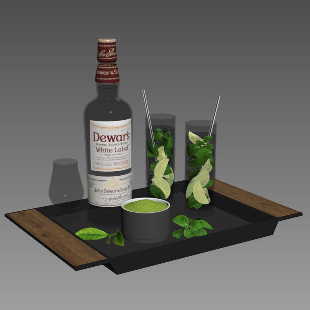 3D matcha cocktail set model - TurboSquid 1347738