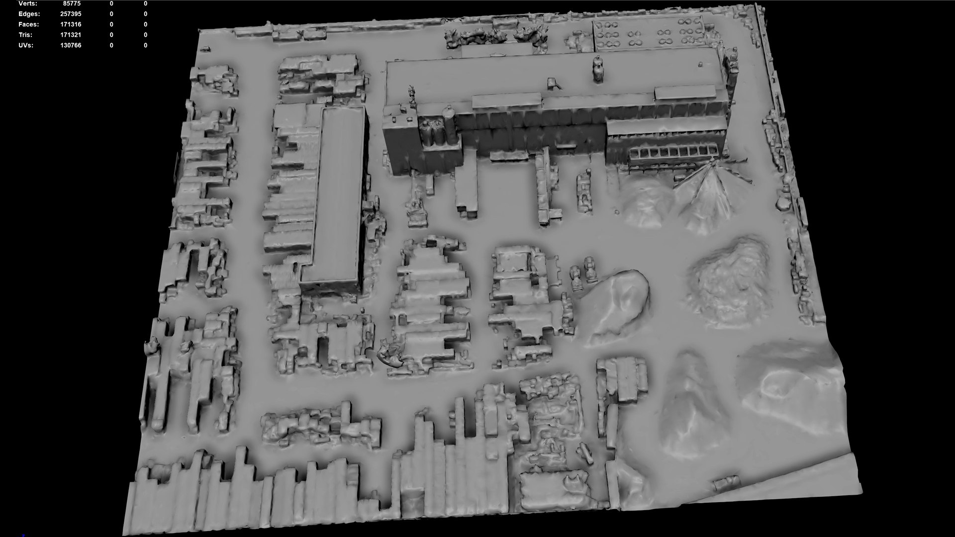 3D Factory Building Industrial Terrain Storage Drone Scan Model ...