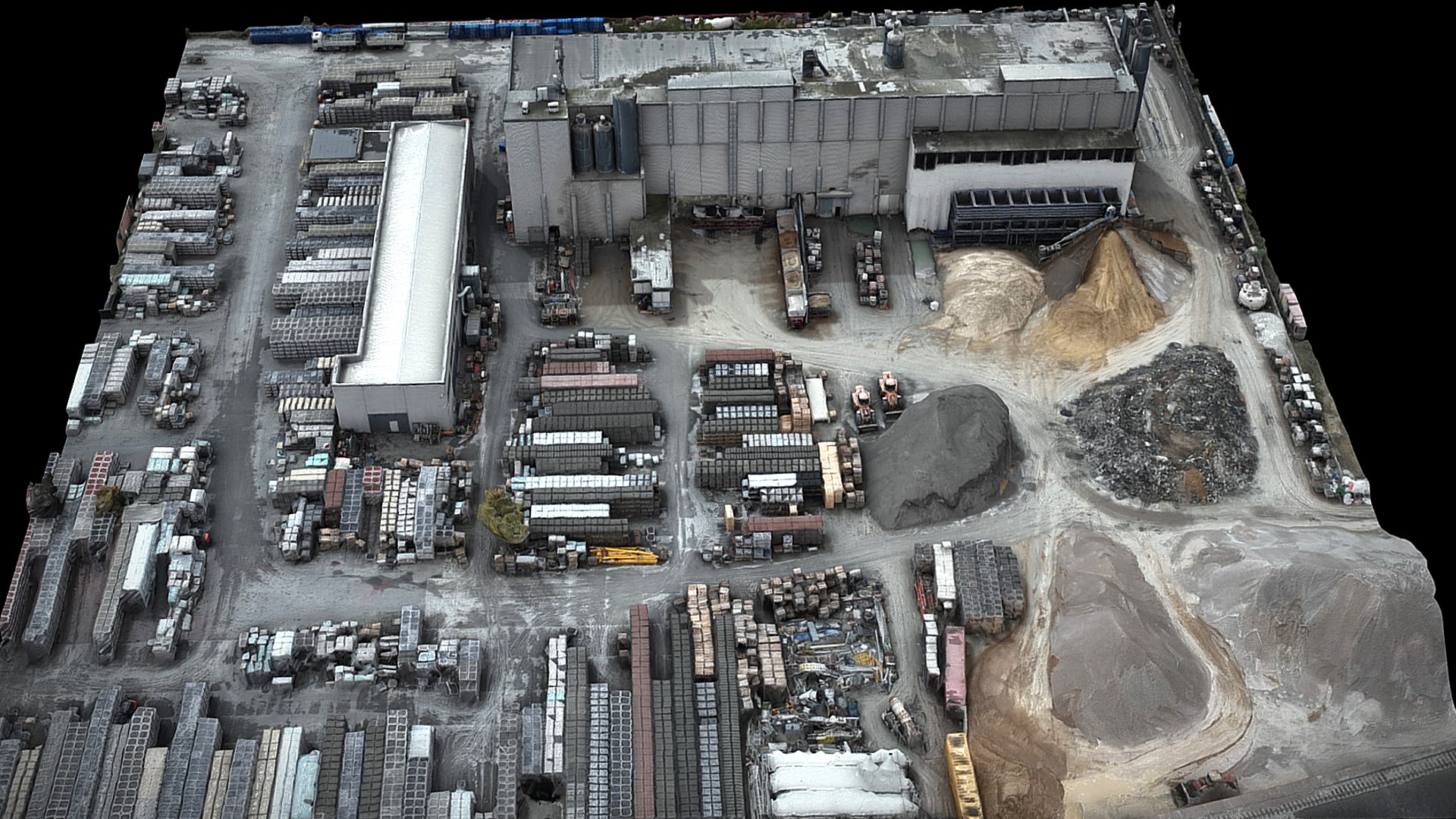 3D Factory Building Industrial Terrain Storage Drone Scan Model ...