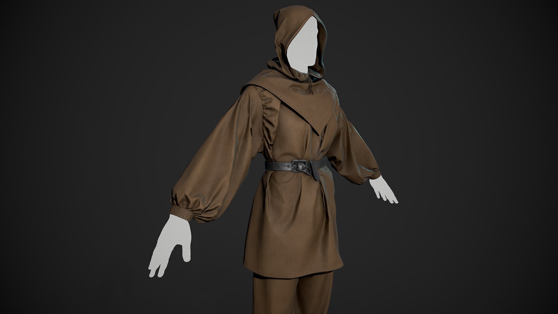 Brown Medieval Outfit 3D model - TurboSquid 2171829
