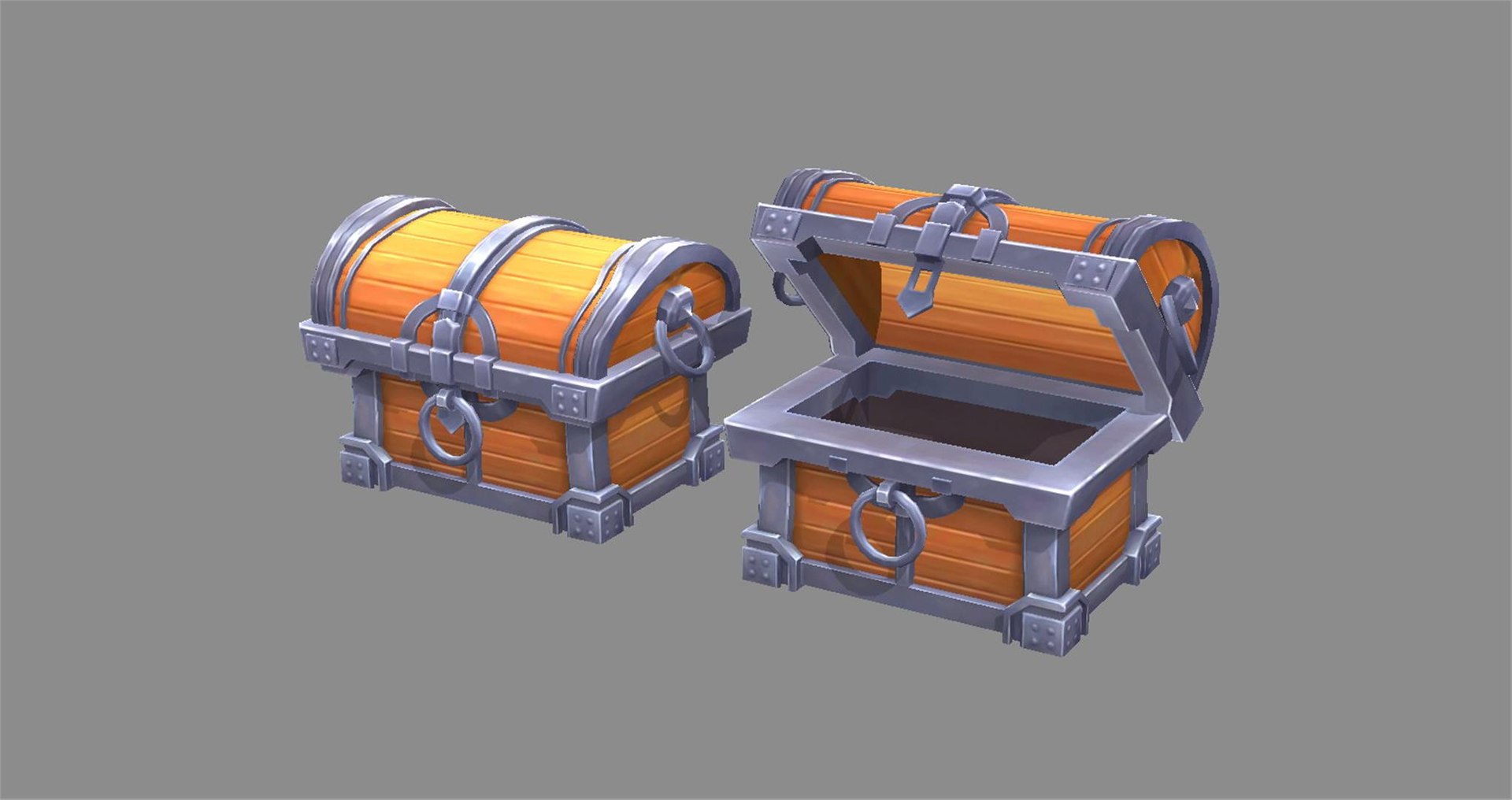 3D Model Cartoon Treasure Chest - Wooden Box - TurboSquid 2261283