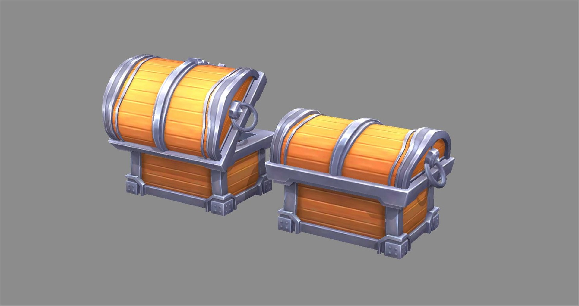 3D Model Cartoon Treasure Chest - Wooden Box - TurboSquid 2261283