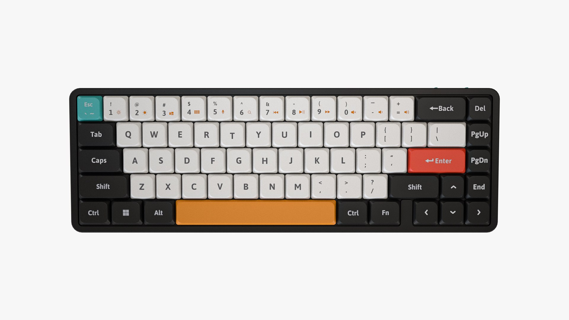 3D 65-Percent Layout Keyboard Black Model - TurboSquid 2074402