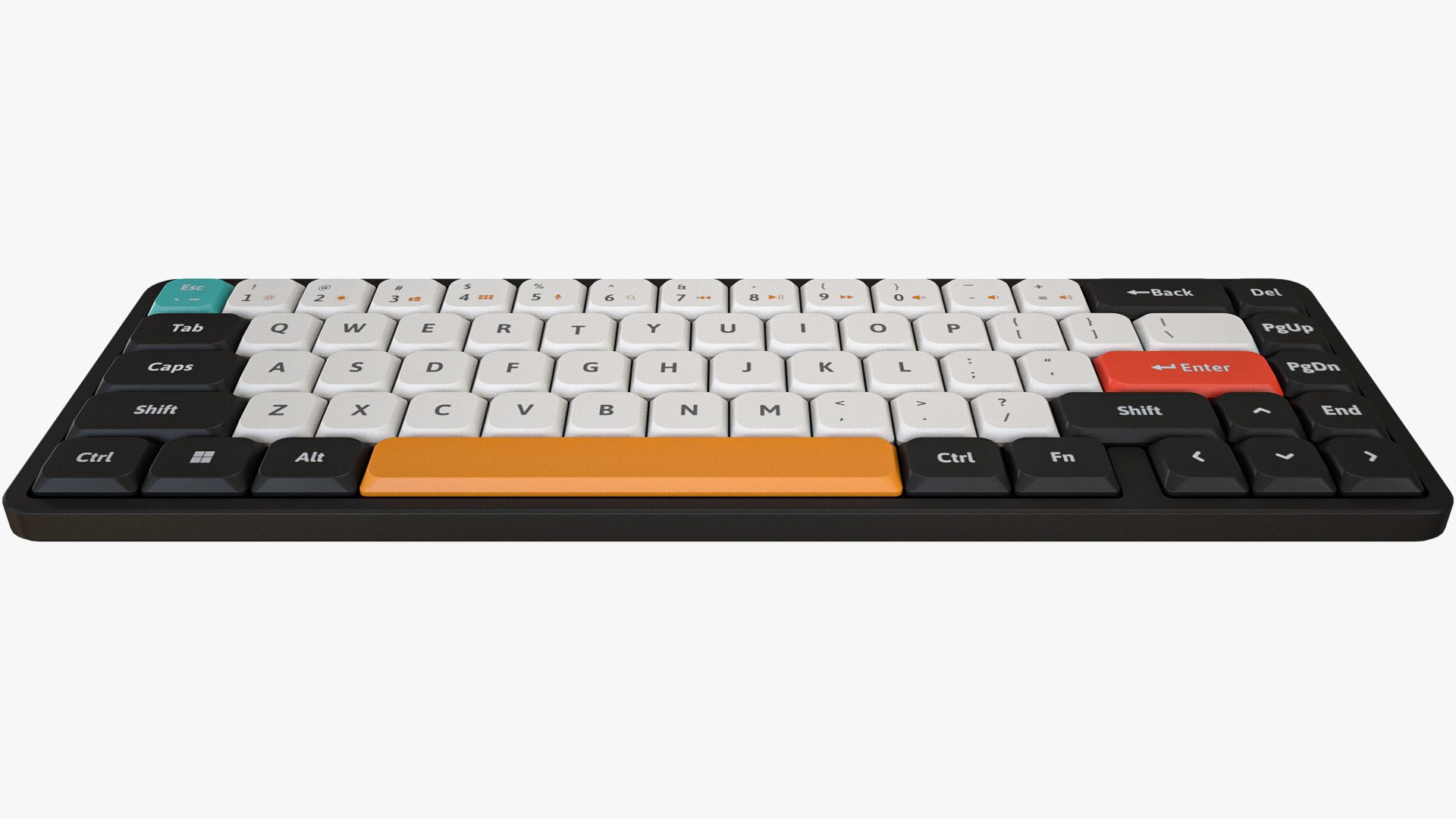 3D 65-Percent Layout Keyboard Black Model - TurboSquid 2074402