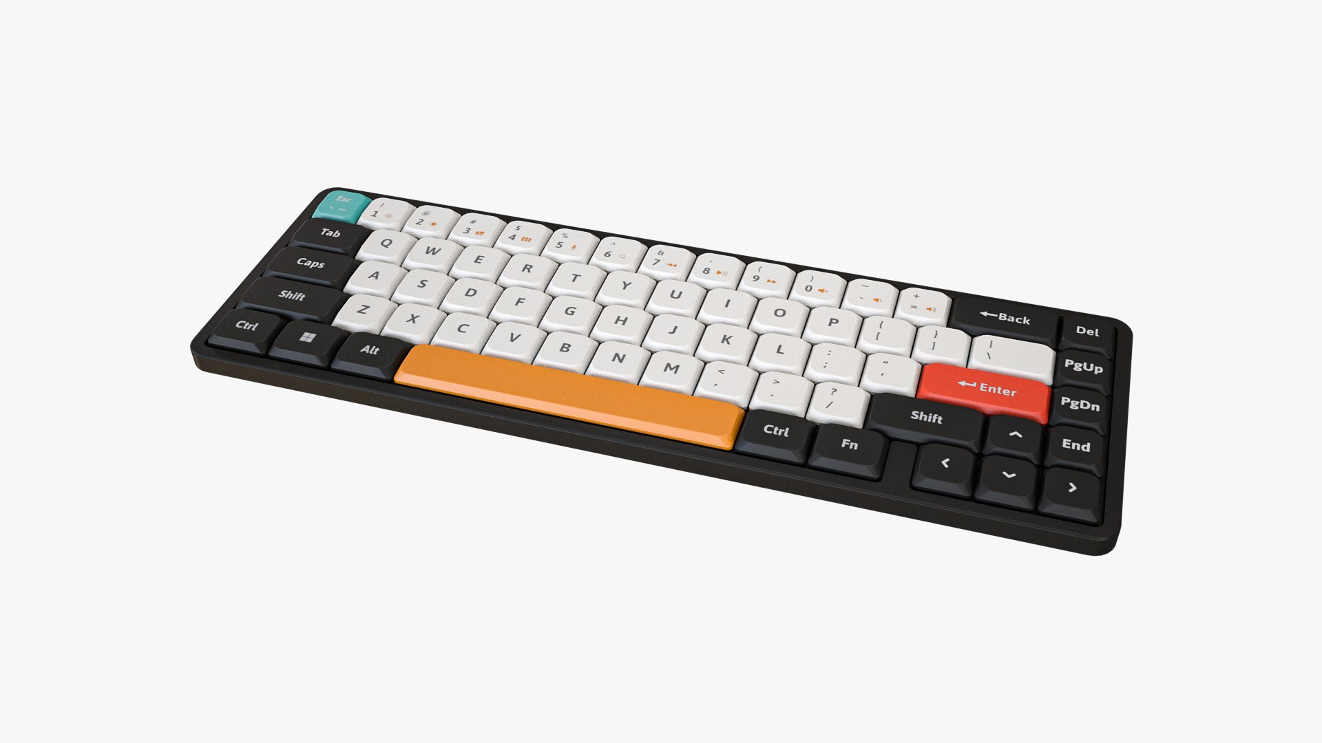 3D 65-Percent Layout Keyboard Black Model - TurboSquid 2074402