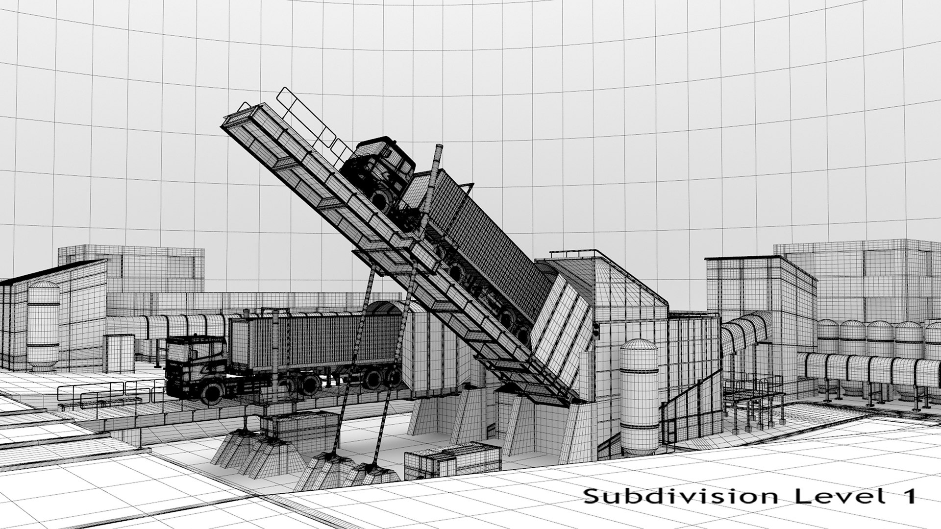 3D Model Truck Unloading Platform - TurboSquid 1758277