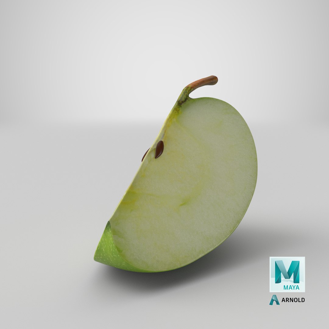 3D Green Apple V1 Slice 01 - TurboSquid 2054636