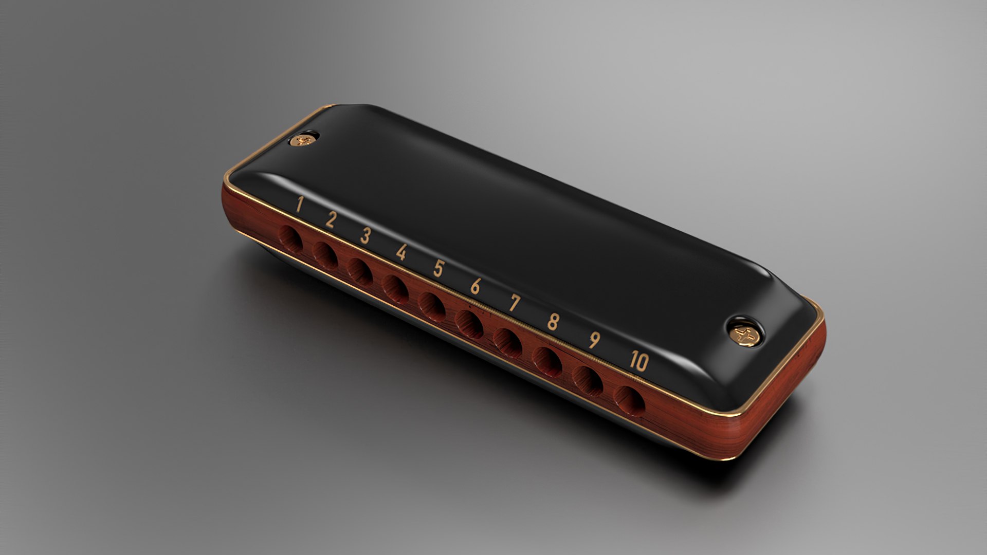 3D harmonica instrument music model - TurboSquid 1604252