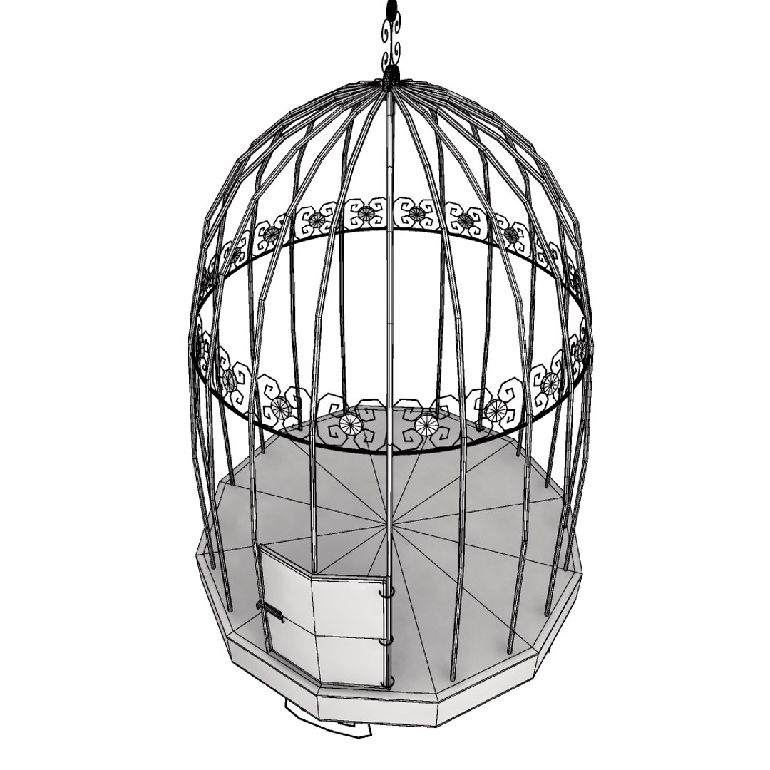 3d birds metal cage model