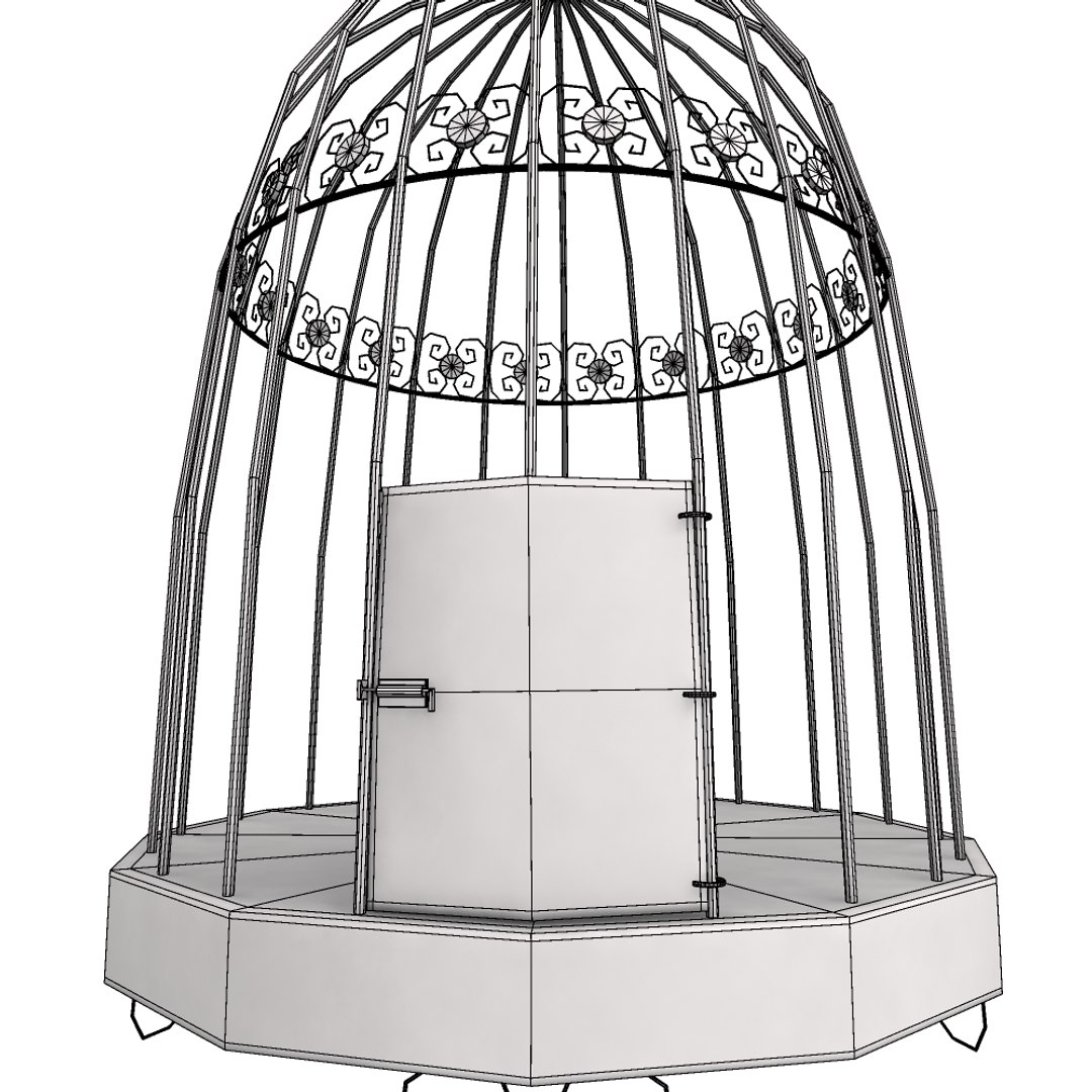 3d birds metal cage model