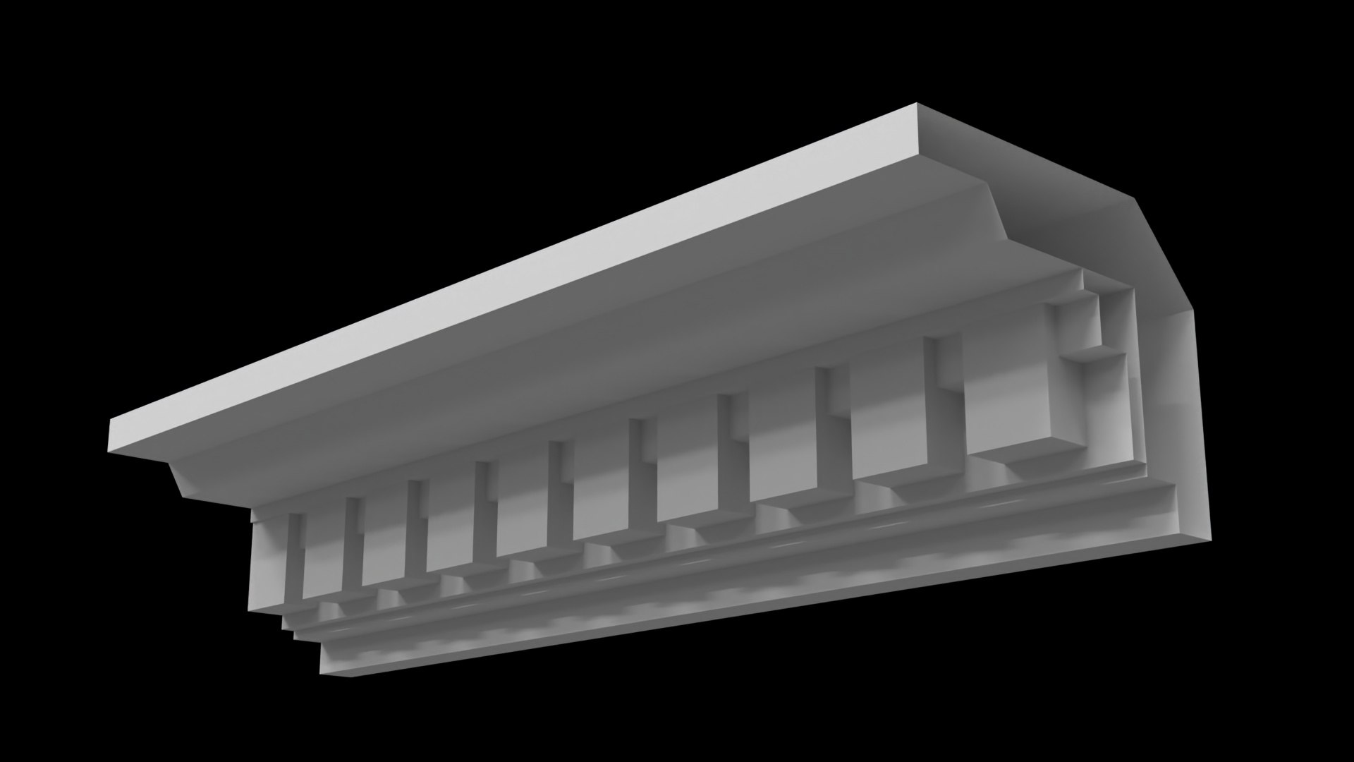 3D Patterned Cornice Gypsum Plaster DK125 - TurboSquid 2009314