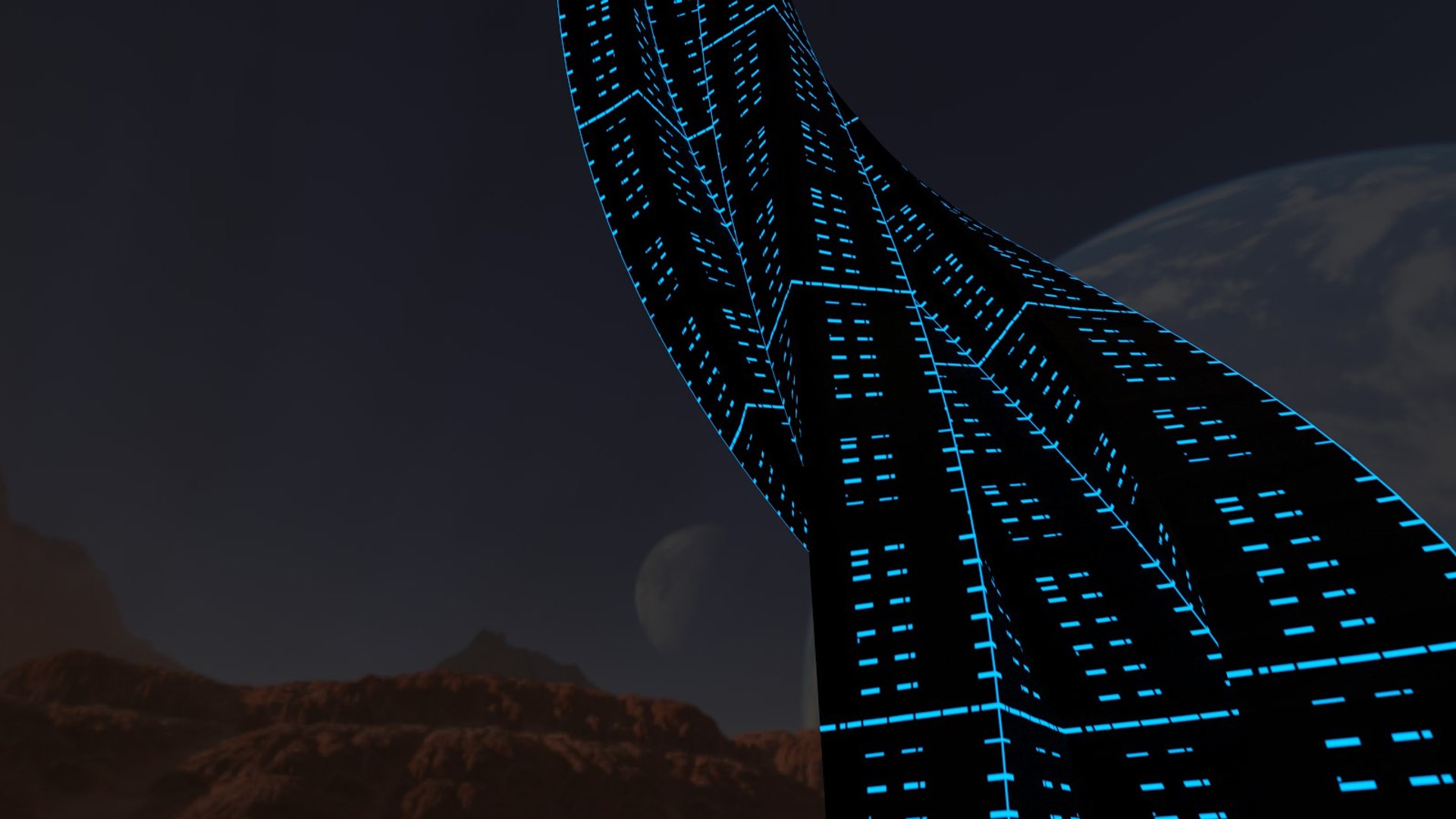 Sci fi tower neon glow 3D model - TurboSquid 1558420