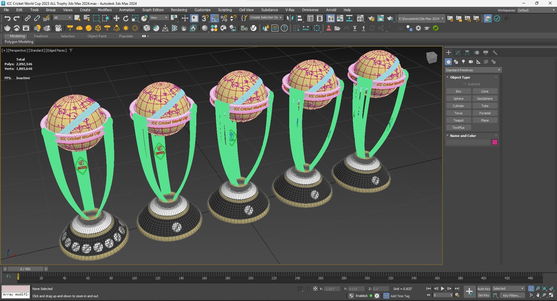 3D ICC Cricket World Cup 2023 ALL Trophy 2023 - TurboSquid 2133016