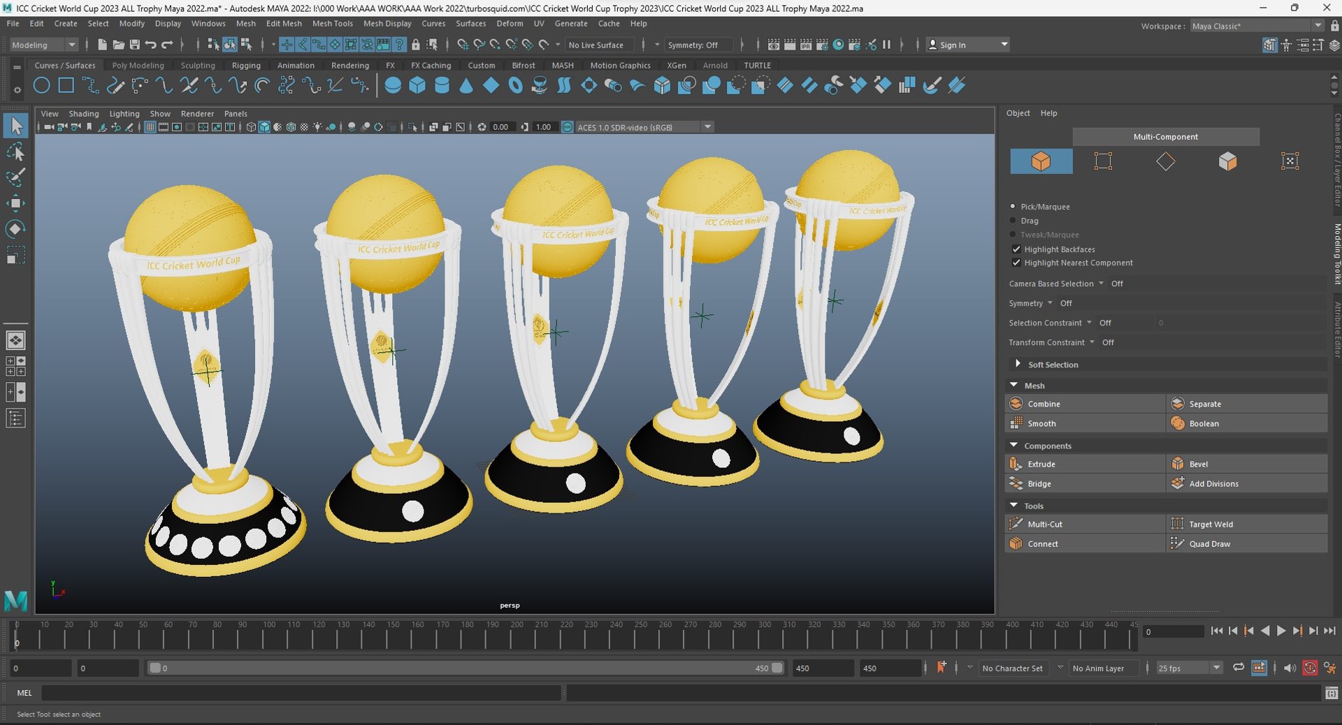 3D ICC Cricket World Cup 2023 ALL Trophy 2023 - TurboSquid 2133016