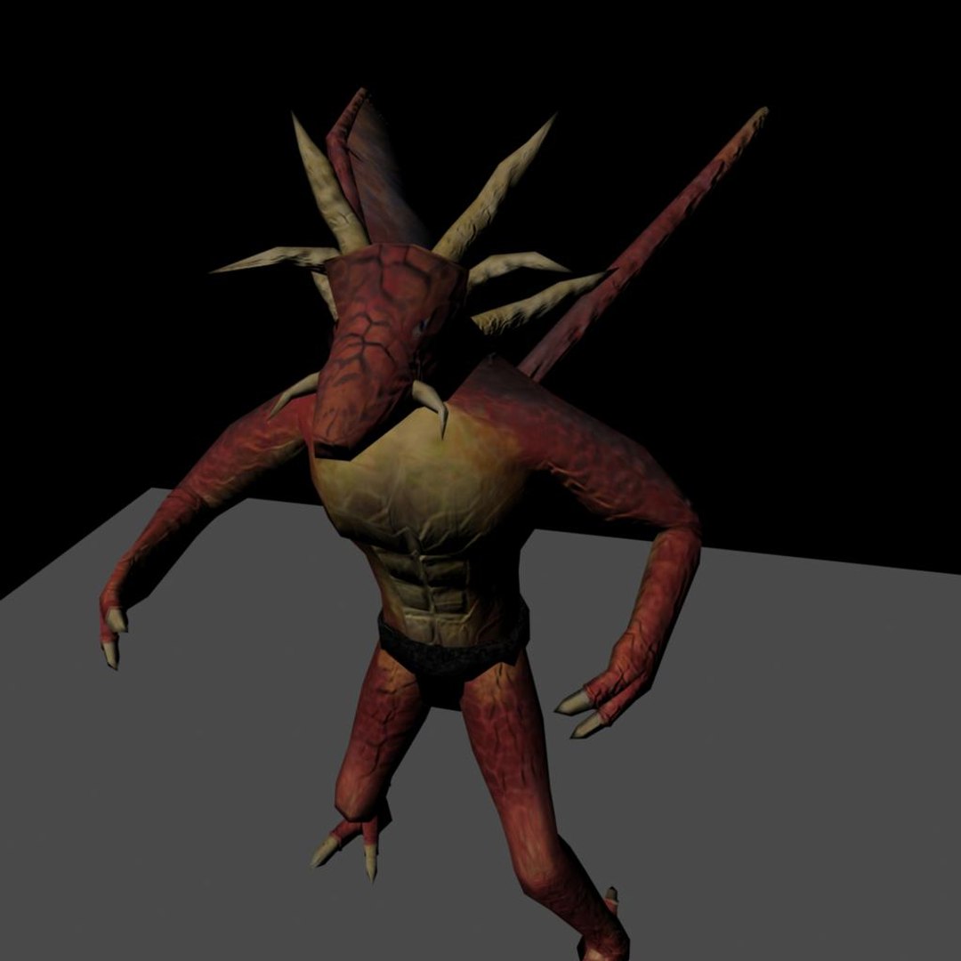 Dragon Humanoid Creature 3d Model