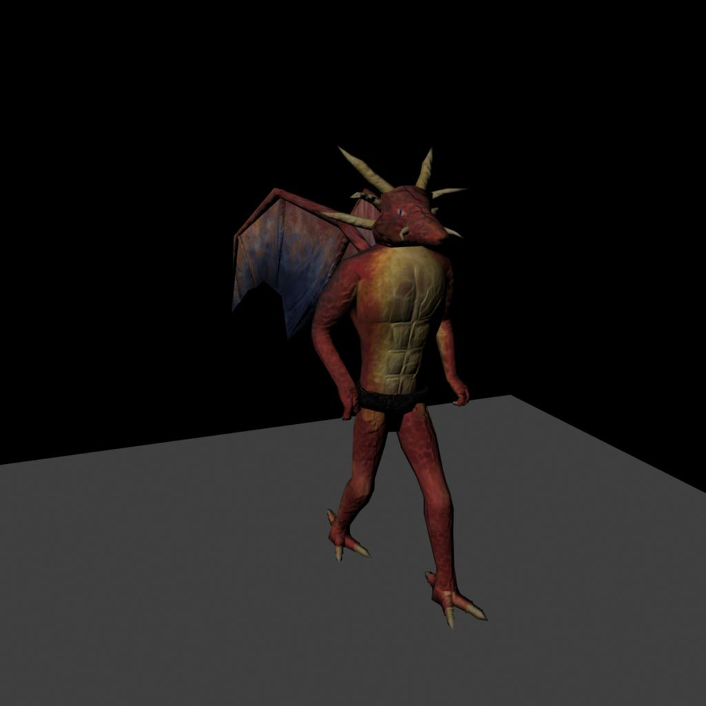 dragon humanoid creature 3d model