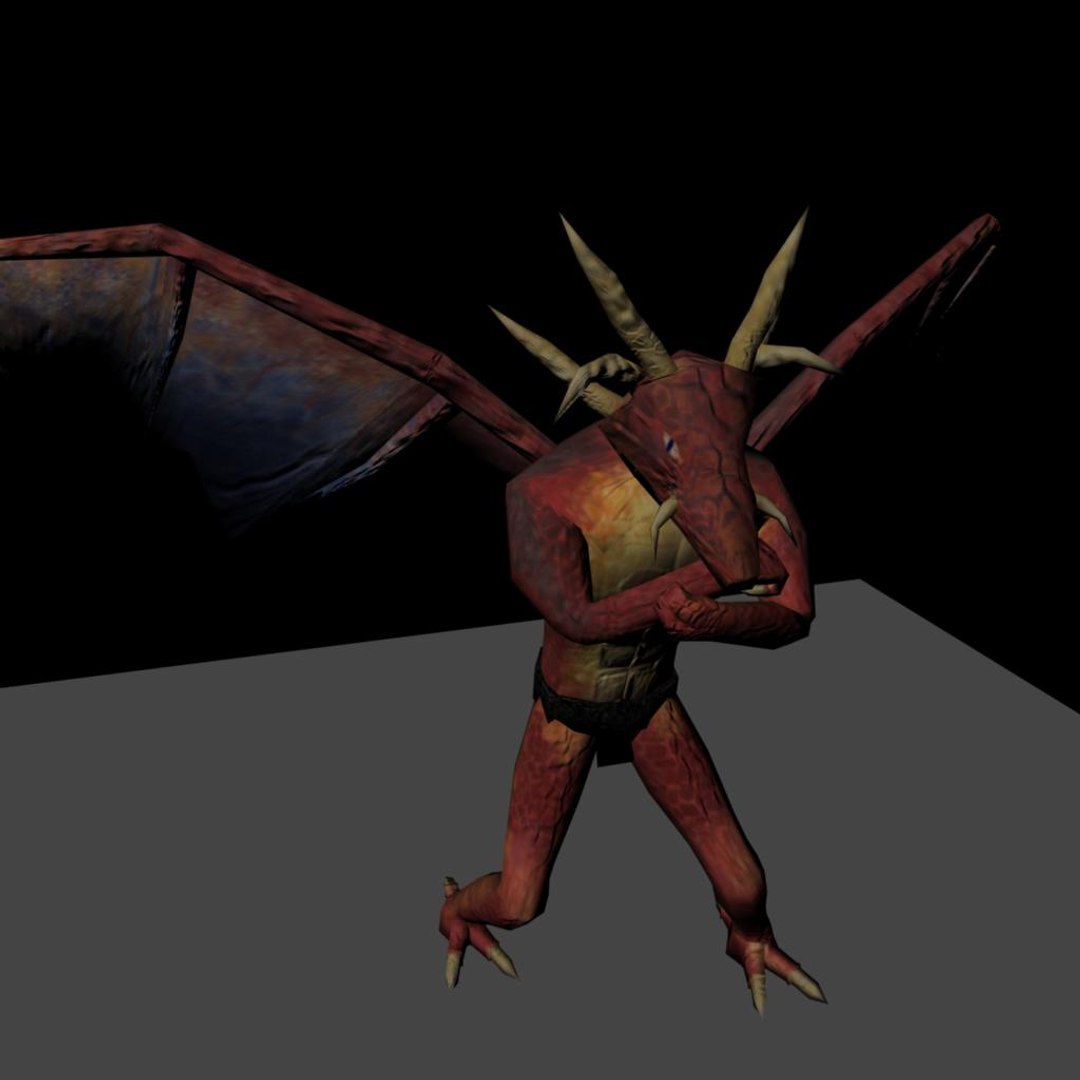Dragon Humanoid Creature 3d Model