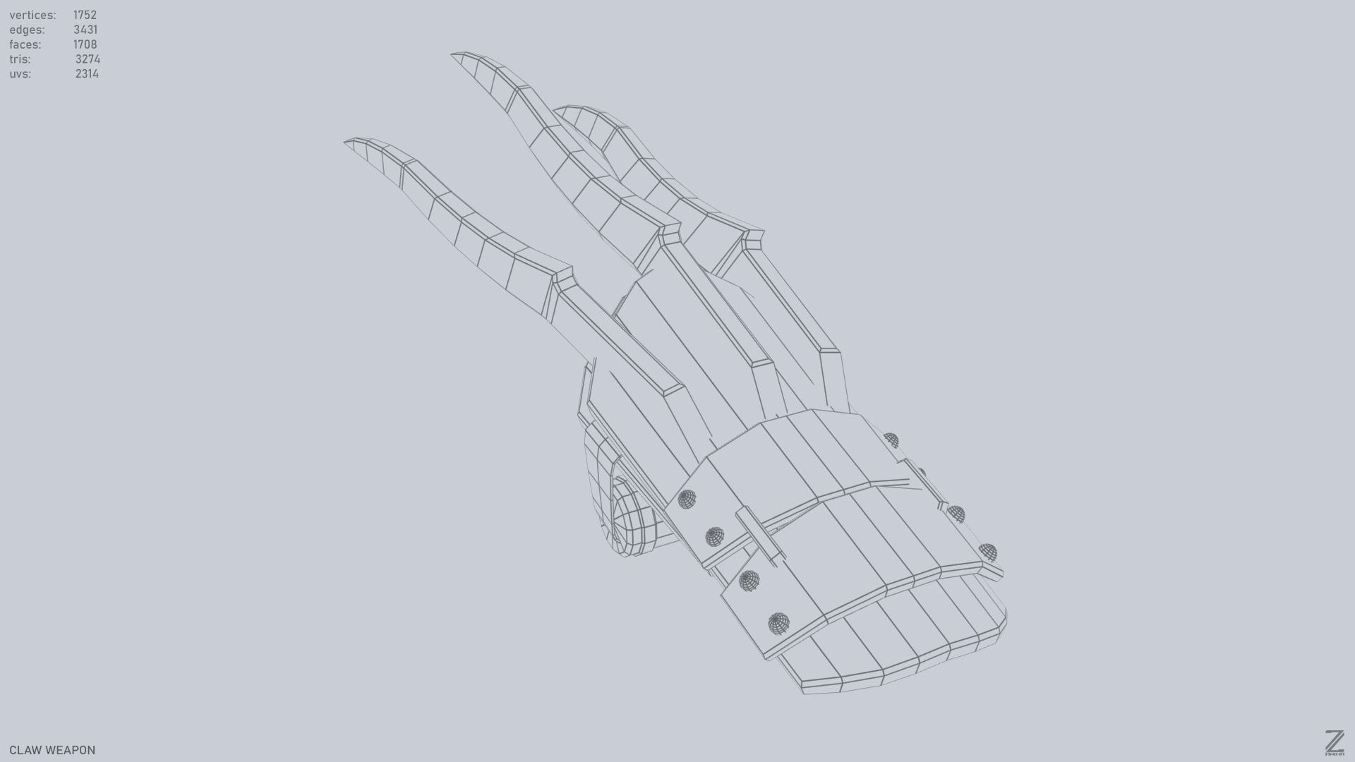 Claw Weapon 3D Model - TurboSquid 2242296
