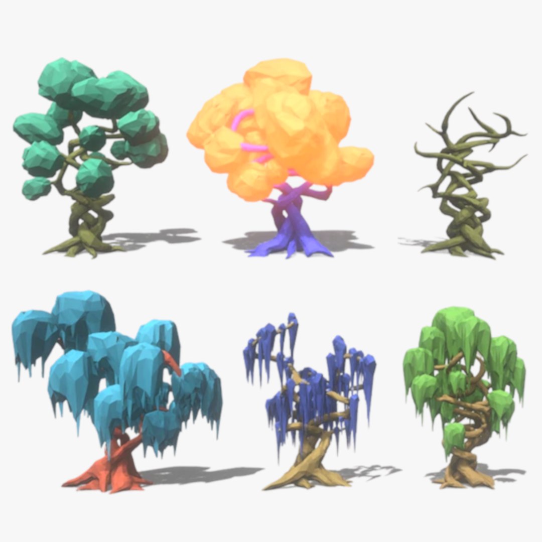 3D Low Poly Fantasy Trees model - TurboSquid 2140568