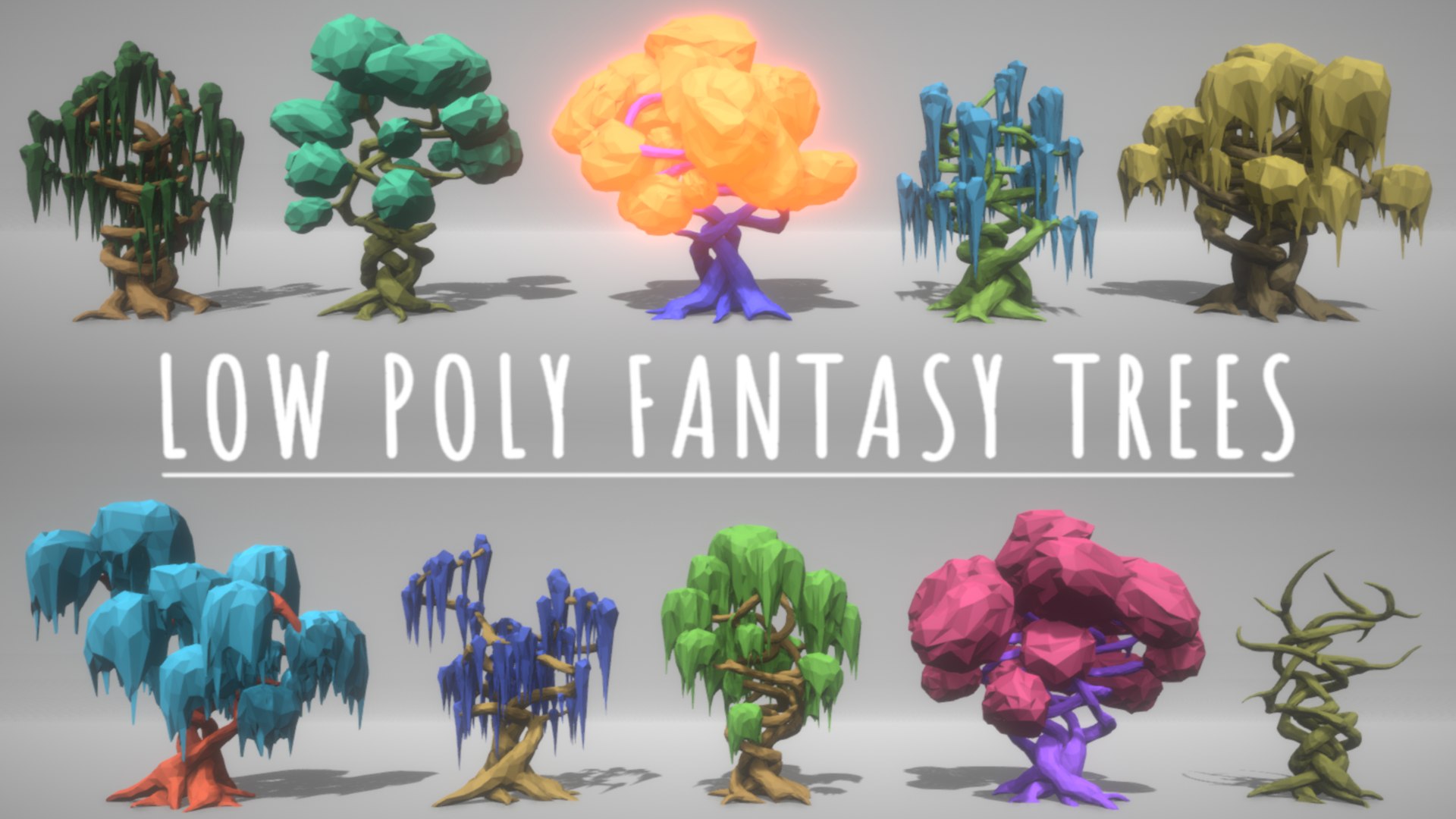 3D Low Poly Fantasy Trees model - TurboSquid 2140568