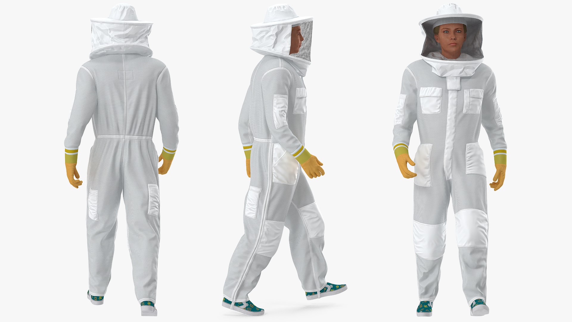 3D female professional beekeeper walking - TurboSquid 1647000
