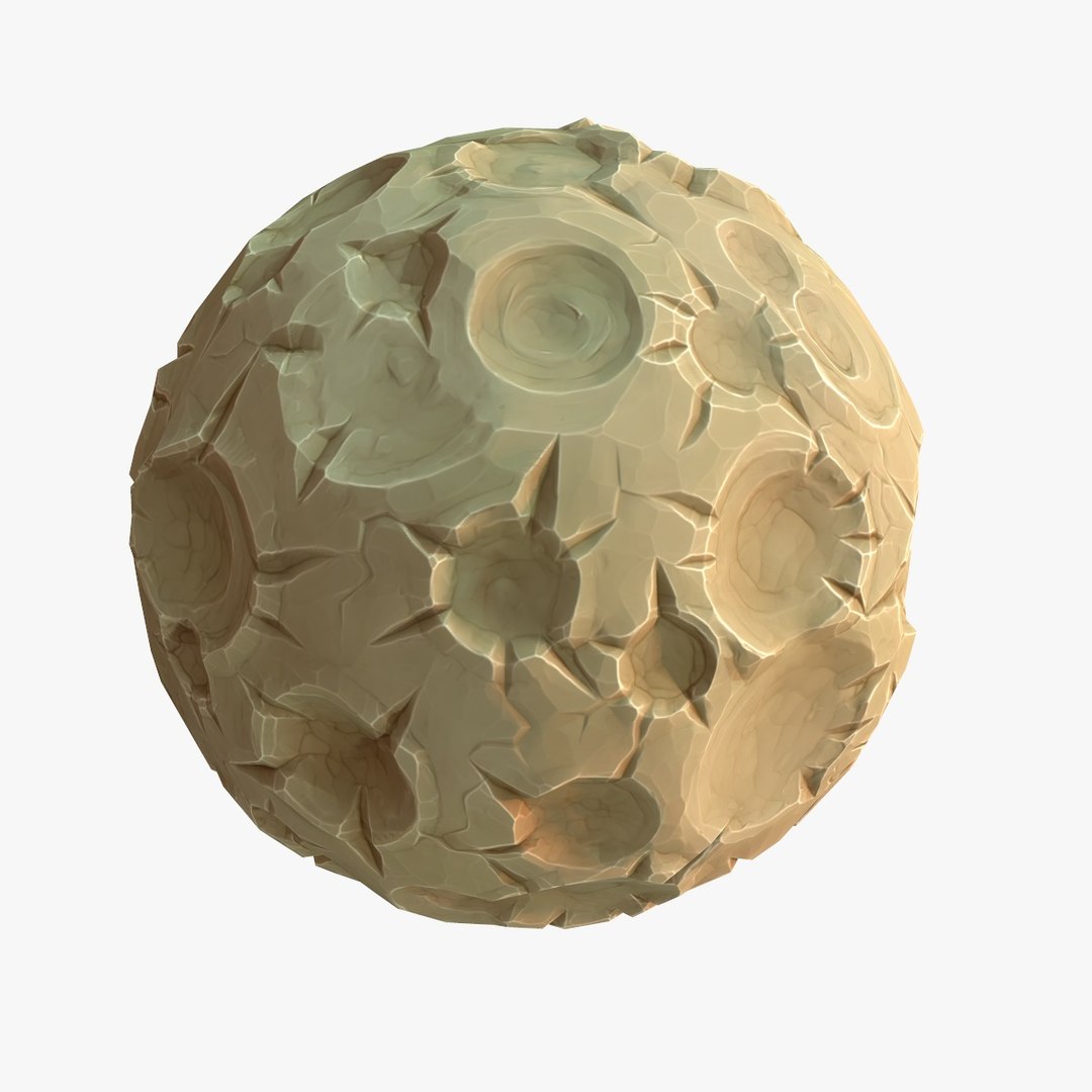 3d Low-poly Cartoon Moon