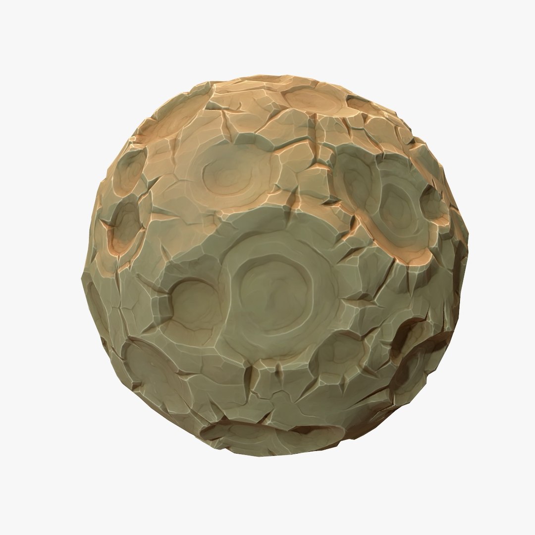 3d Low-poly Cartoon Moon
