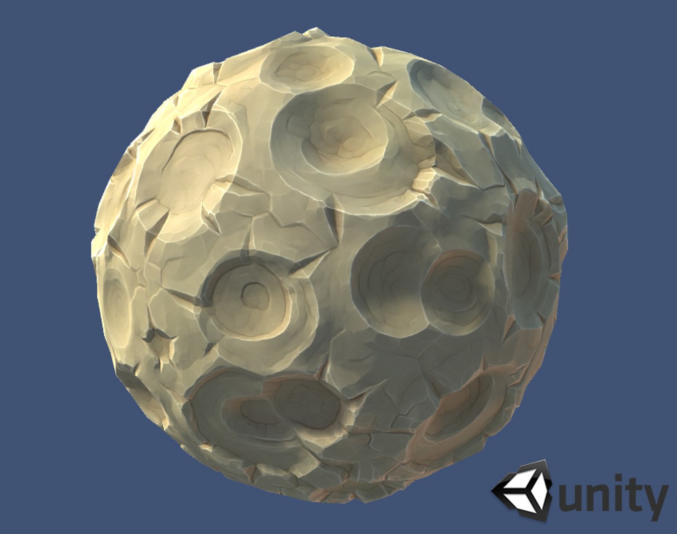 3d Low-poly Cartoon Moon