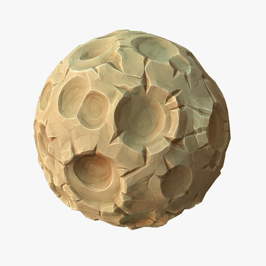 3d Low-poly Cartoon Moon