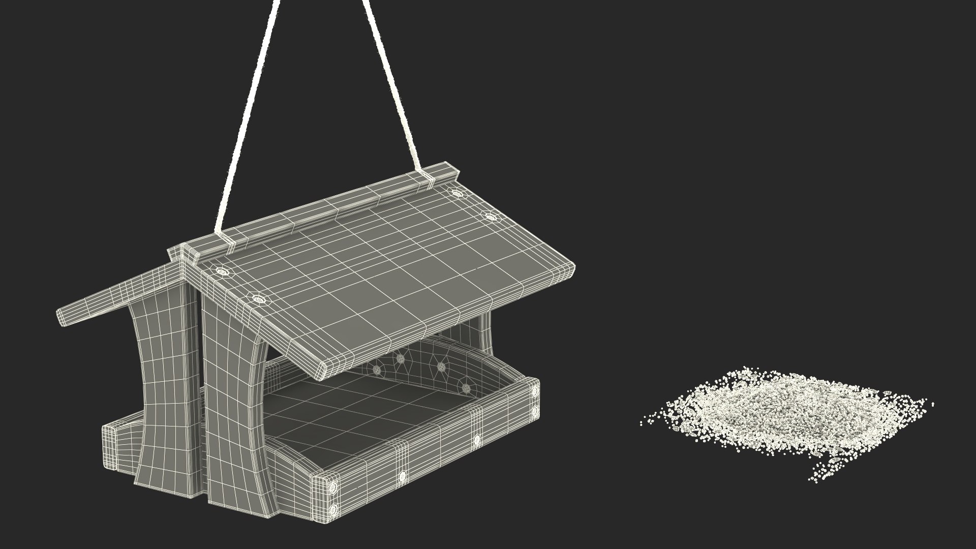 3D Wooden Bird Feeder Model - TurboSquid 2349205