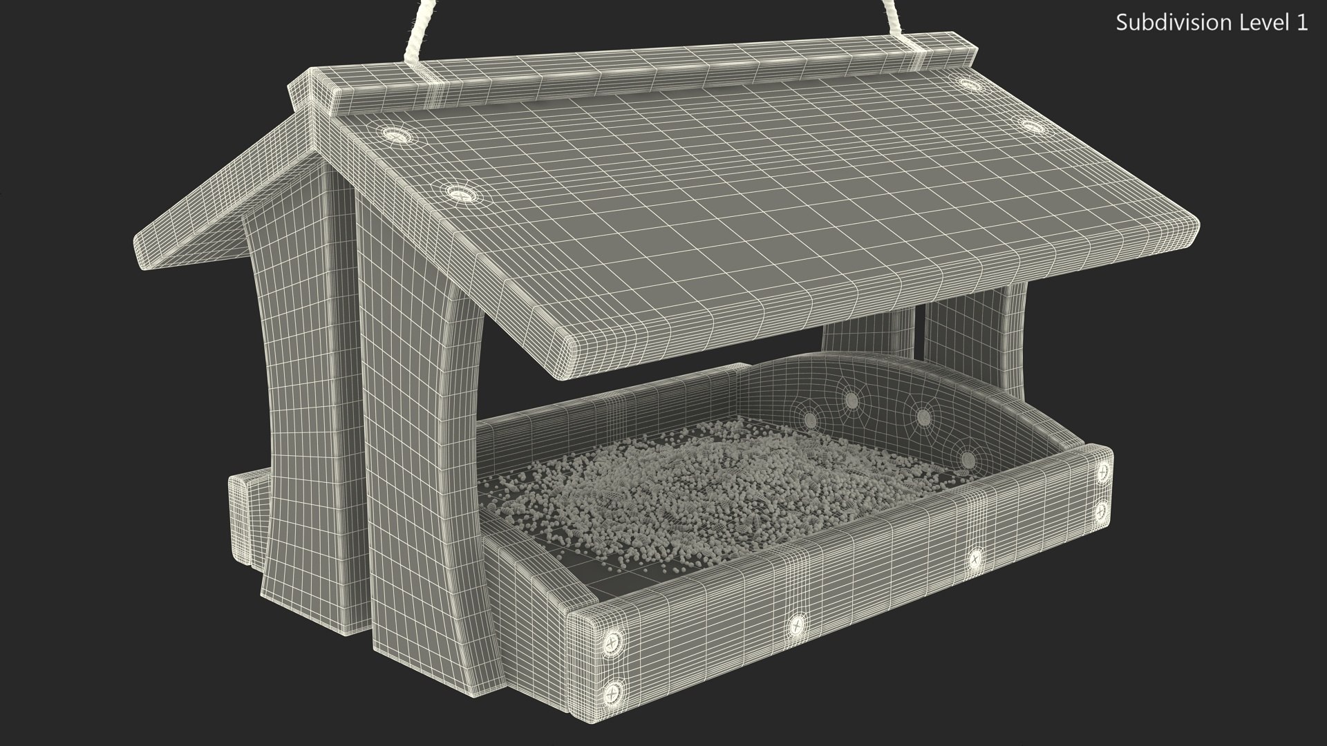 3D Wooden Bird Feeder Model - TurboSquid 2349205