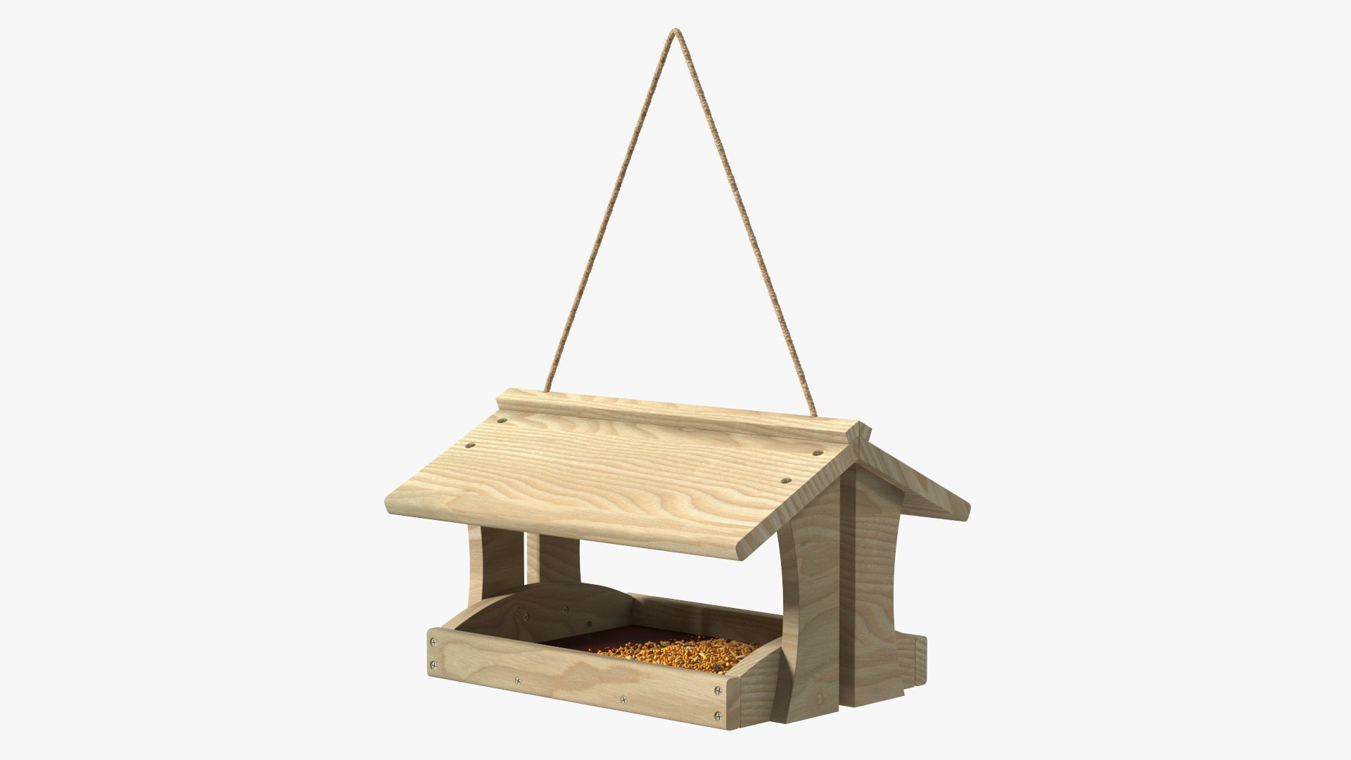 3D Wooden Bird Feeder Model - TurboSquid 2349205