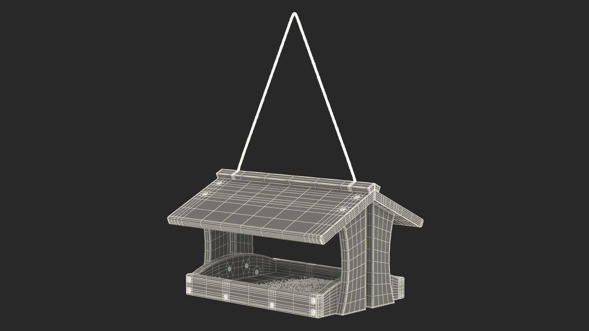 3D Wooden Bird Feeder Model - TurboSquid 2349205